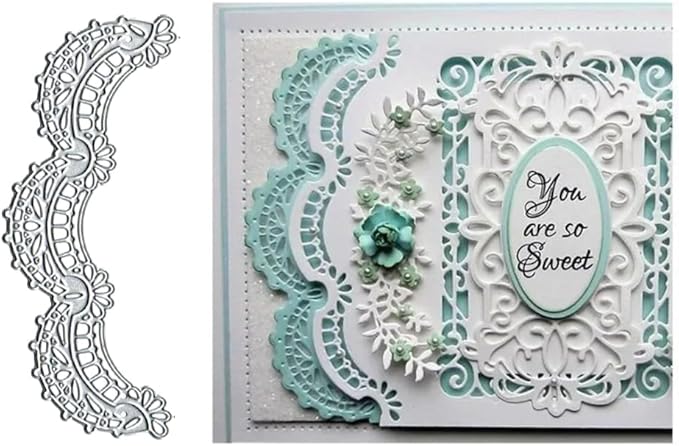 Amazon.com: Wave Lace Edge Border Frame Metal Cutting Die Cuts, Edge ...