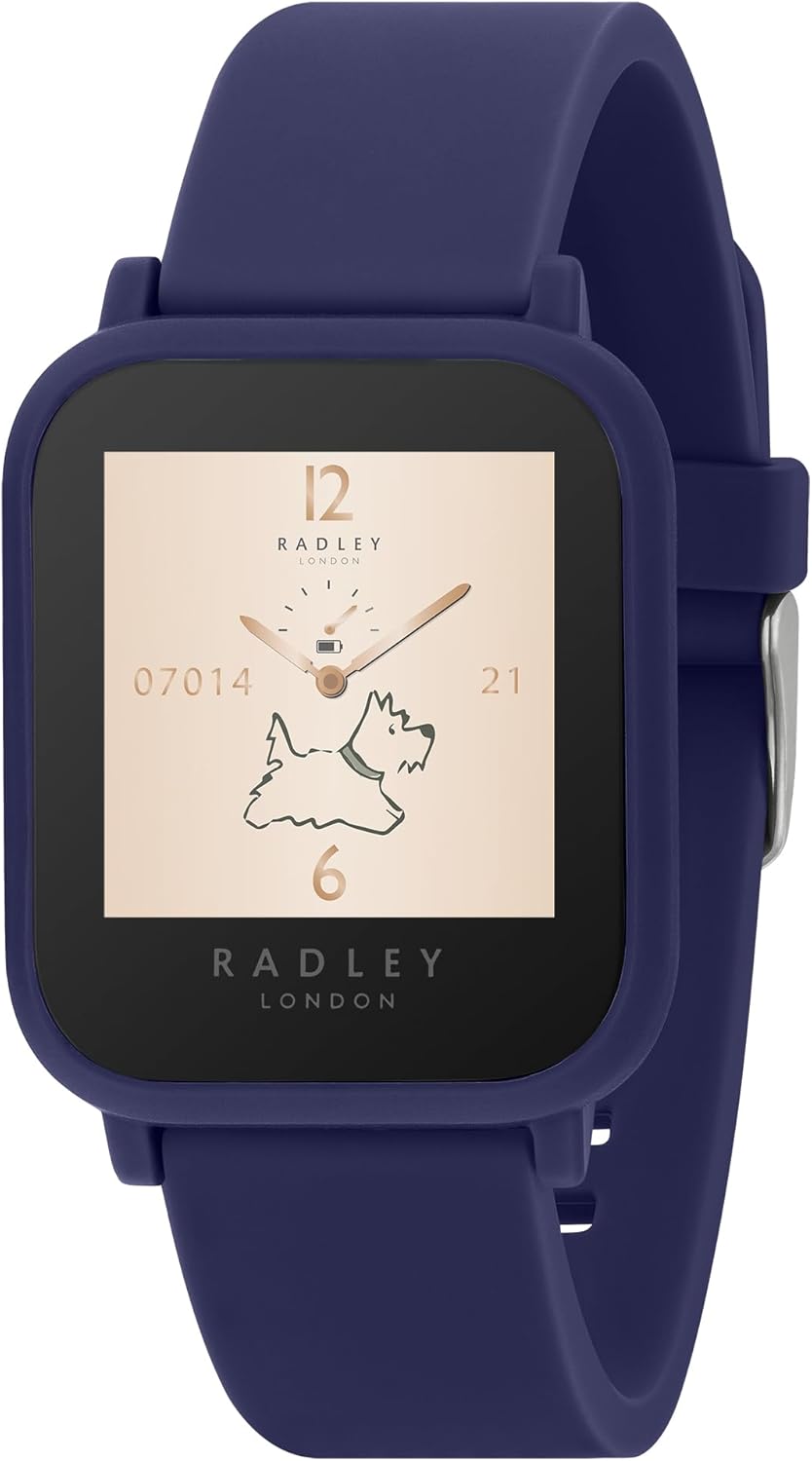 RADLEY Women's Blue Digital Quartz Smart Watch with Silicone Strap ...