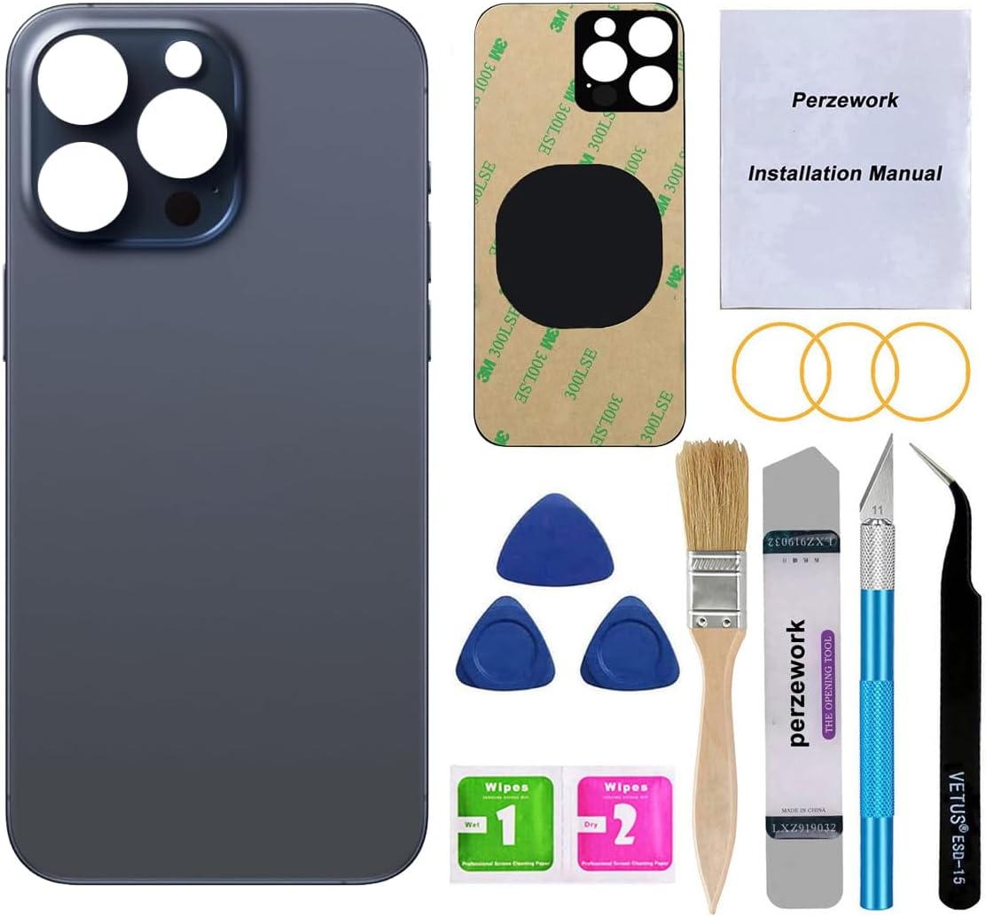 Amazon.com: Perzework OEM Rear Back Glass Replacement for iPhone 15 Pro ...