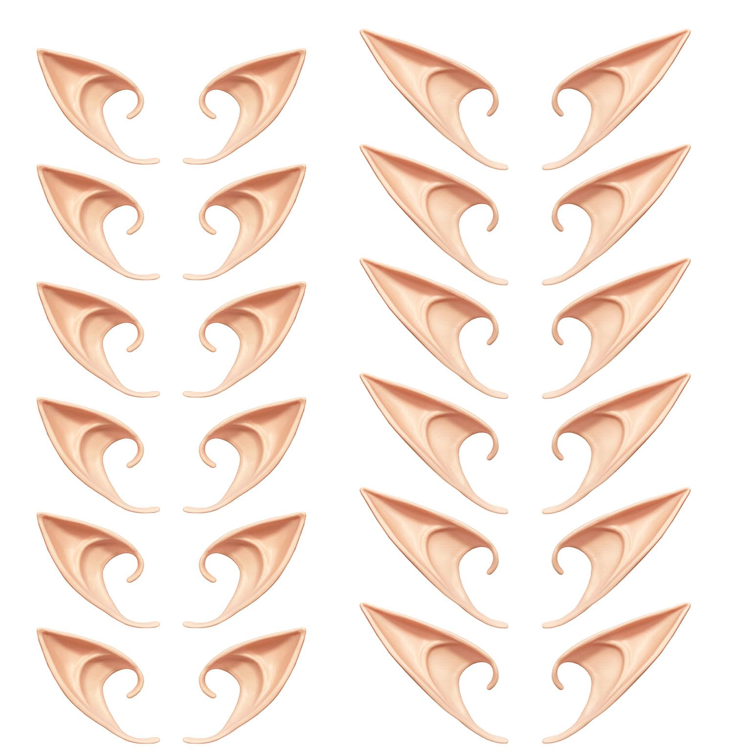 Amazon.com: Kbraveo 12 Pair Elf Ears, Latex Fairy Ears, Halloween ...