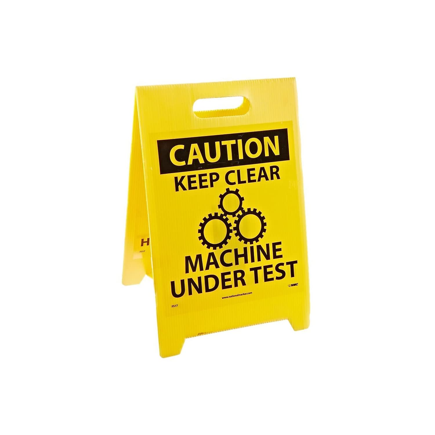 NMC FS17 Double Sided Floor Sign, Legend "CAUTION - KEEP CLEAR MACHINE ...