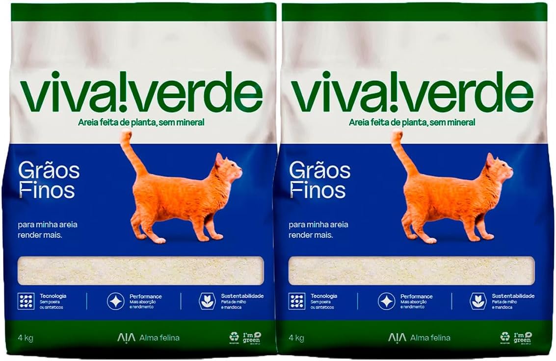 Kit 2 Areia Higiênica Biodegradável Limpeza Plena Viva Verde 4 kg | Amazon.com.br