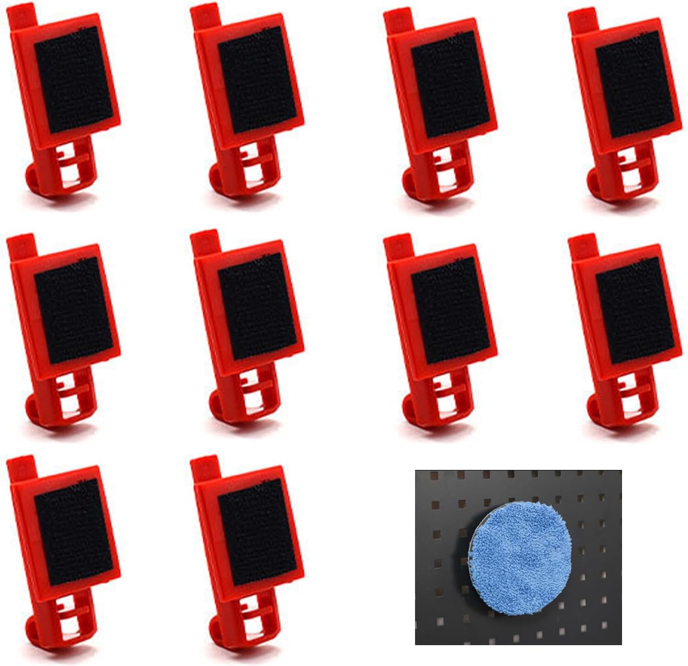 YCWF Garage Pegboard Hook,10 Pack Velcro Clips for Polishing Pads ...