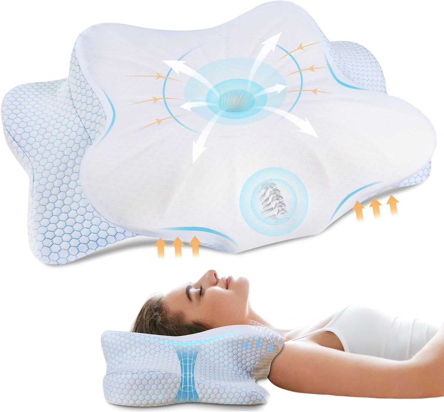 DONAMA Oreiller en Mousse à mémoire de Forme et Coussin de Soutien ...