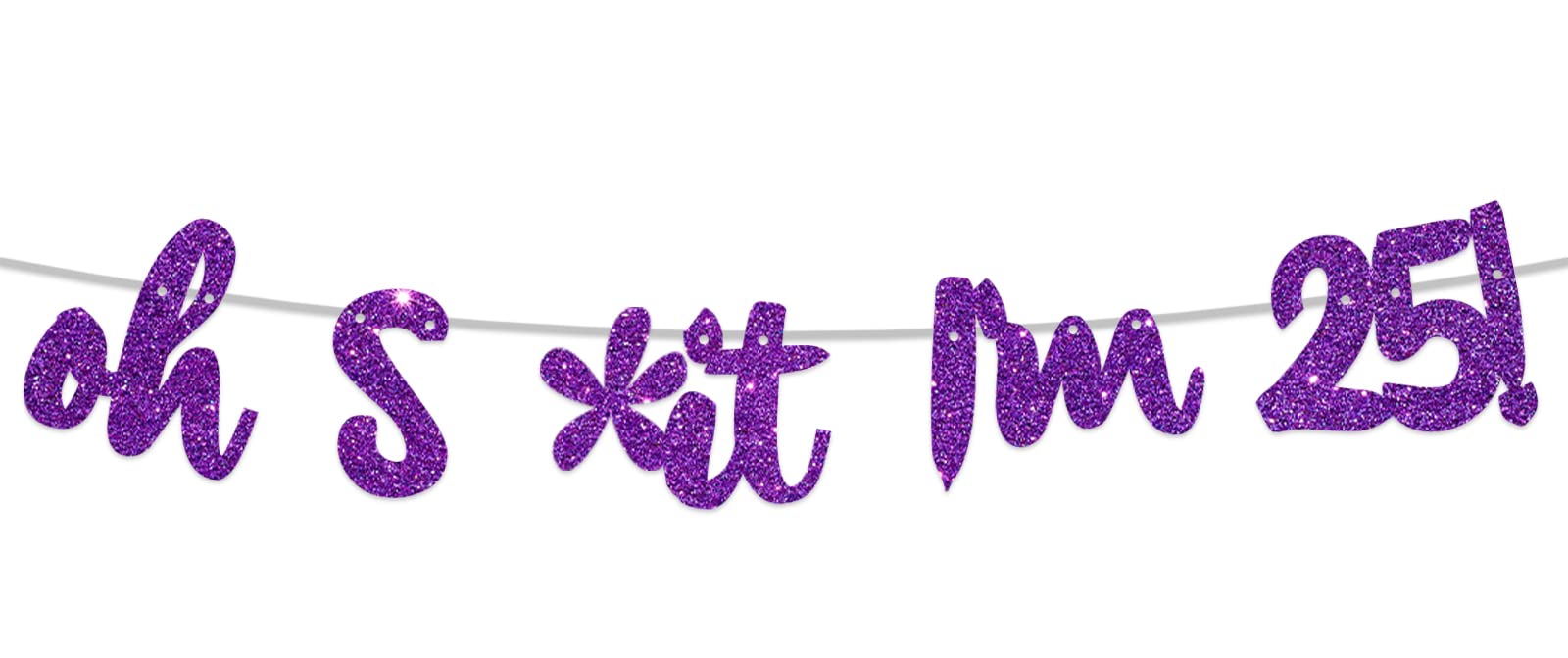 Amazon.com: Oh S*it I’m 25! Banner Backdrop Glitter Purple Hello 25 ...