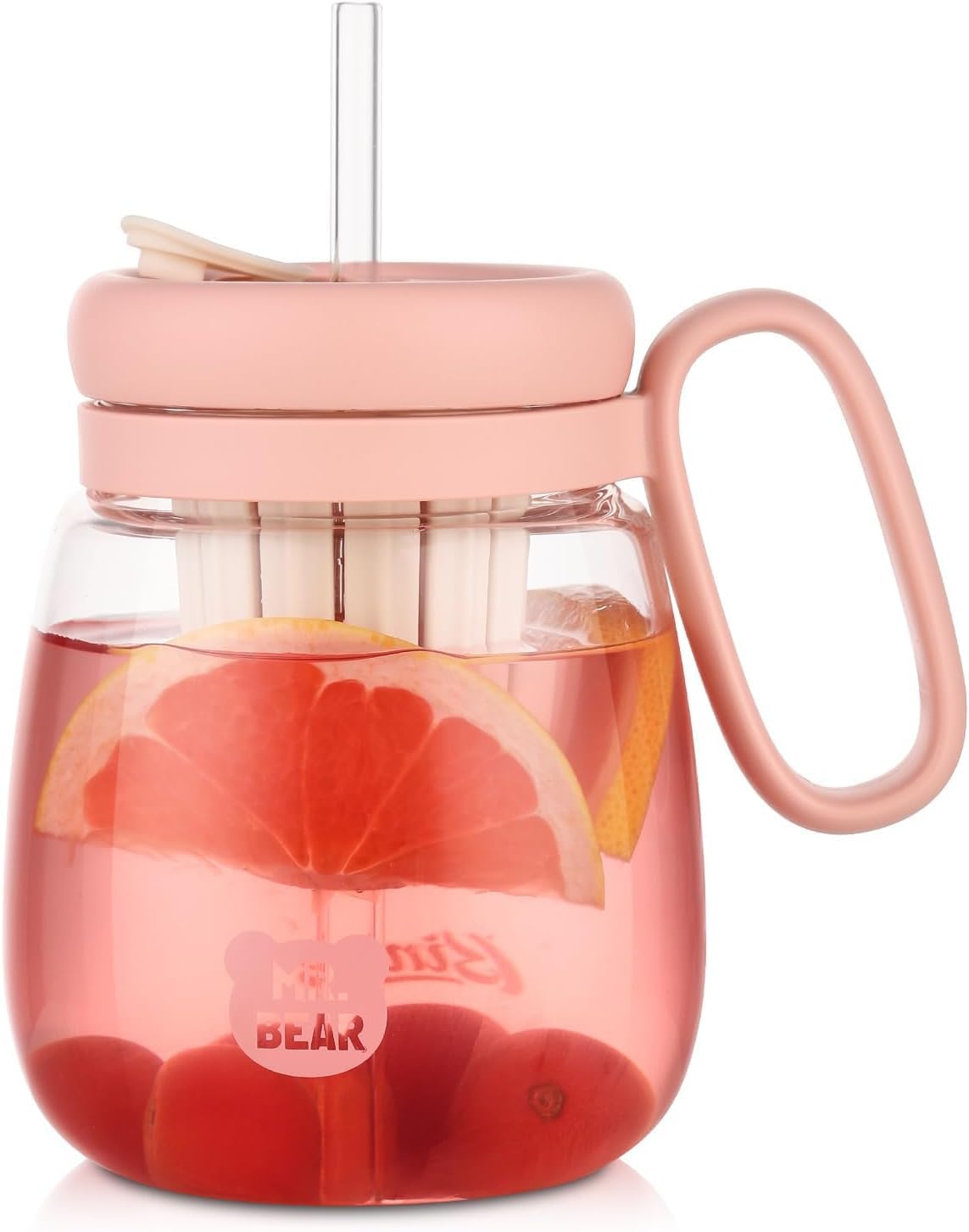 KPS Glass Water Bottles With Lid & Straw | Reusable Water Cup With ...