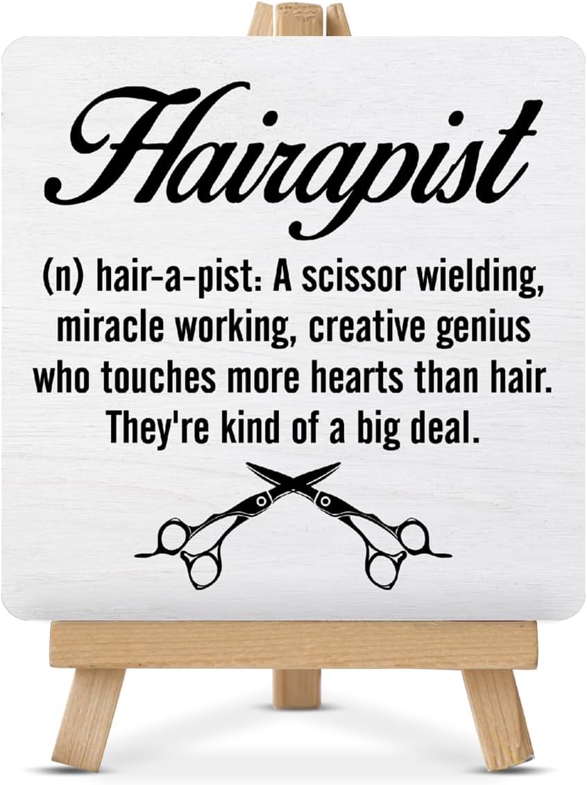 Amazon.com: Salon Decor Hairstylist Gifts Rustic Hairapist Definition ...