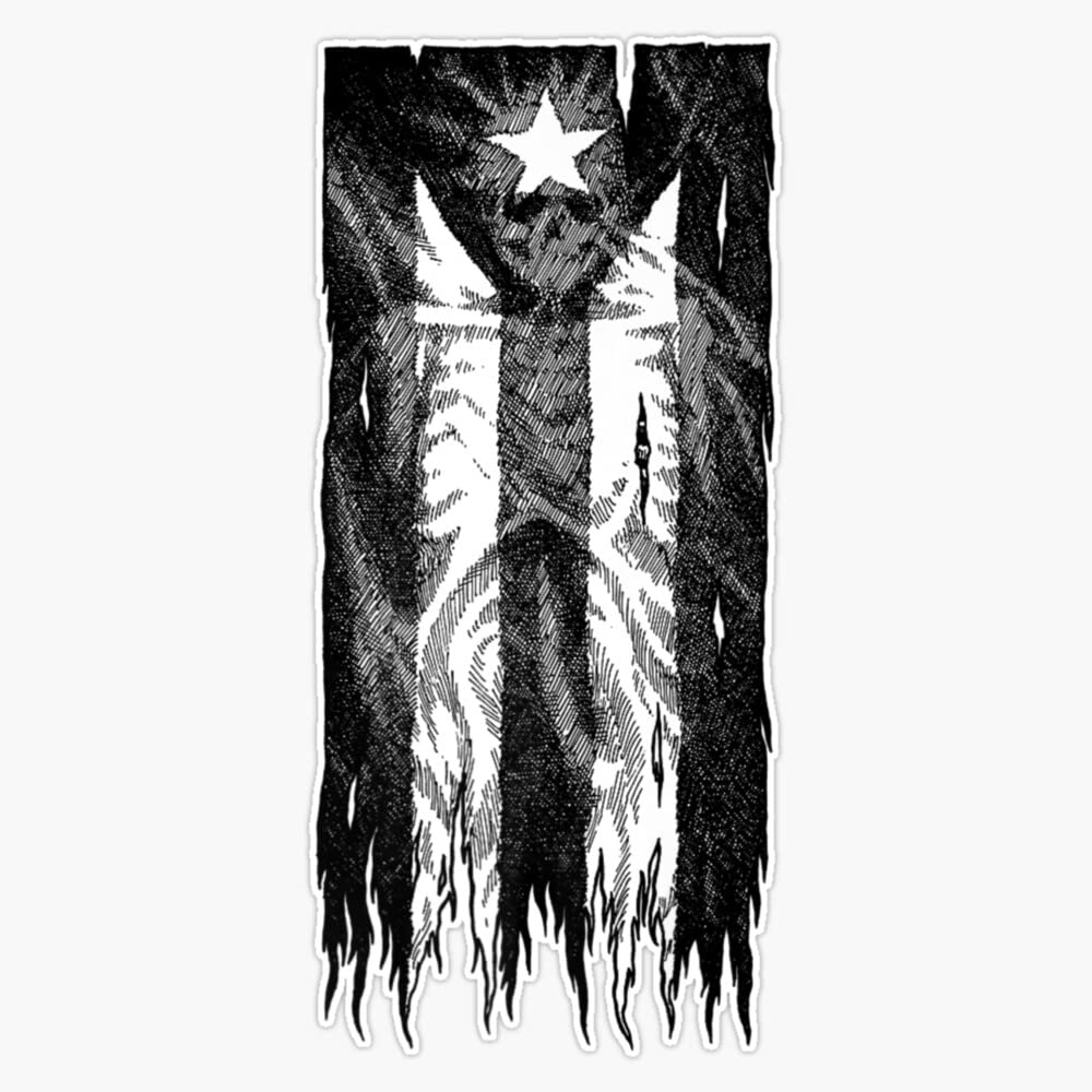 Amazon.com - RQH Trading Puerto Rico Black Skeleton Flag Sticker Bumper ...