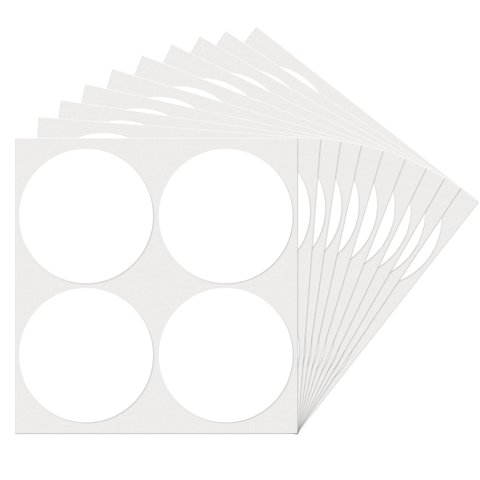 Snapklik.com : YIKIADA White Dot Stickers 4 Inches Round Sticker