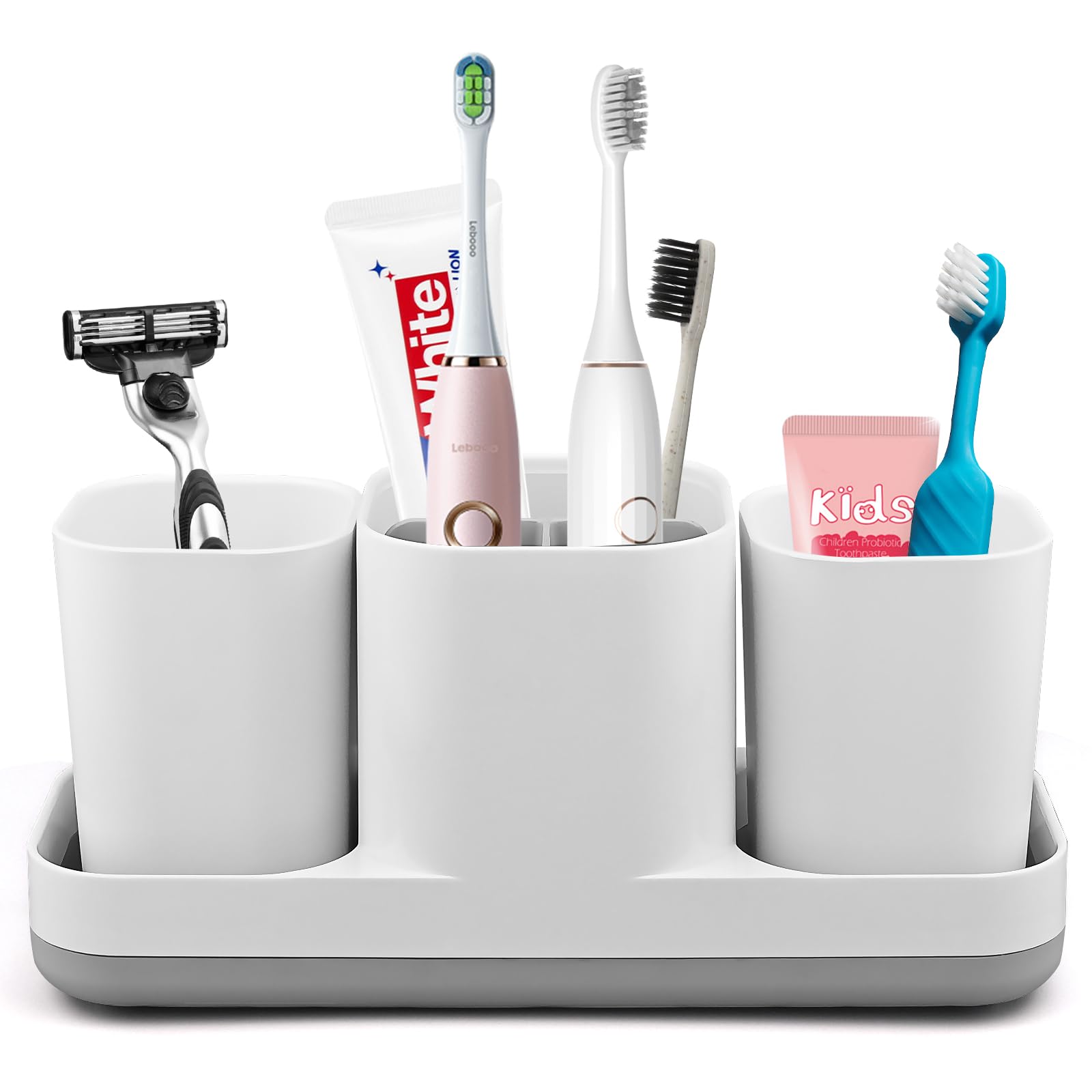 Toothbrush Holder with Tumblers Set, Multifunctional Electric ...