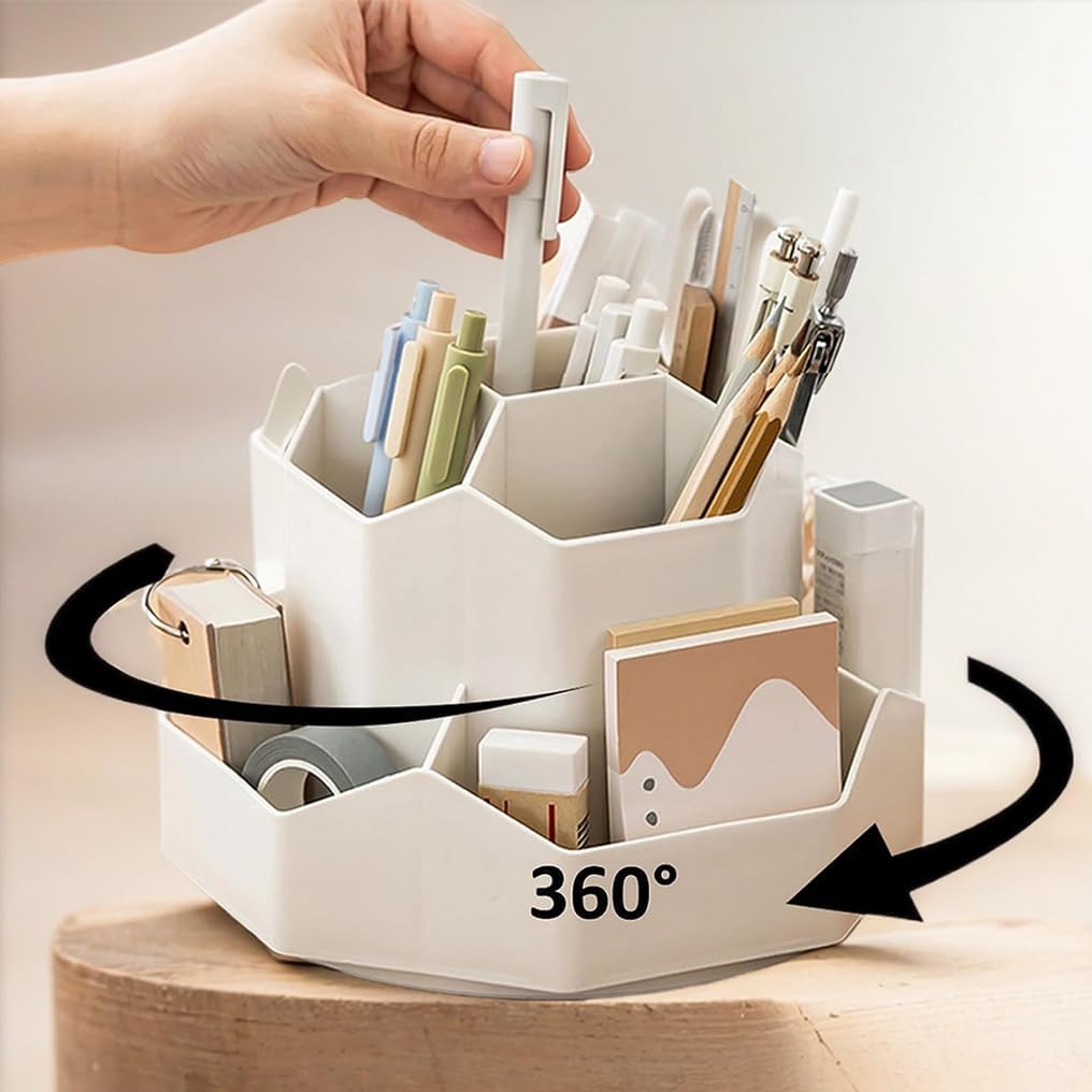 YvuuvY Rotating Pen Holder, Desk Organiser,360 Degree Rotating Desk ...