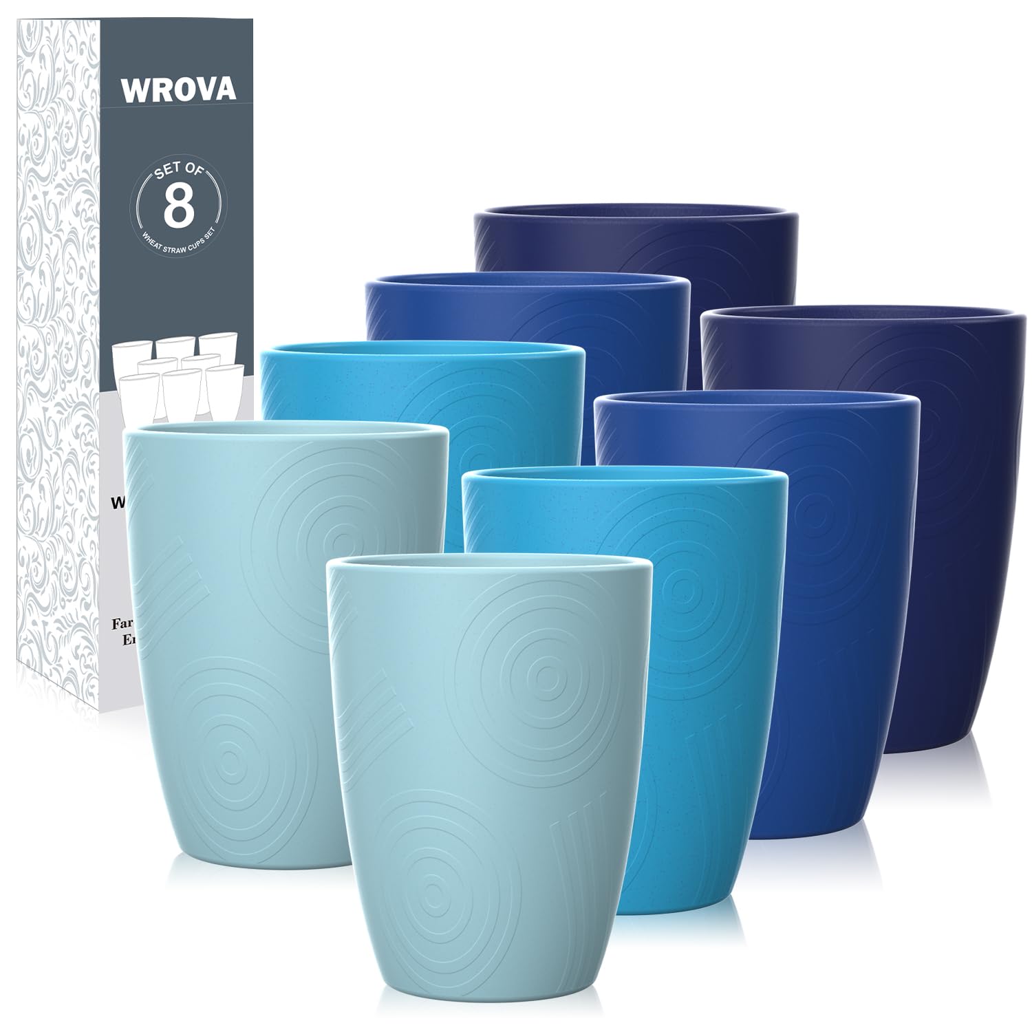 Amazon.com: Wheat Straw Cups 8 PCS Good Alternative to Plastic Reusable ...