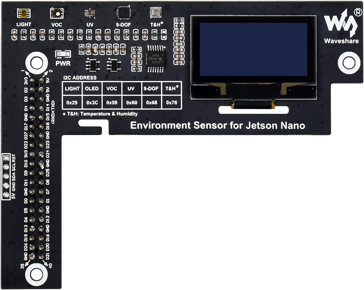 Amazon.com: TOP1 Environment Sensors Module for Jetson Nano I2C Bus with 1.3inch OLED Display ...