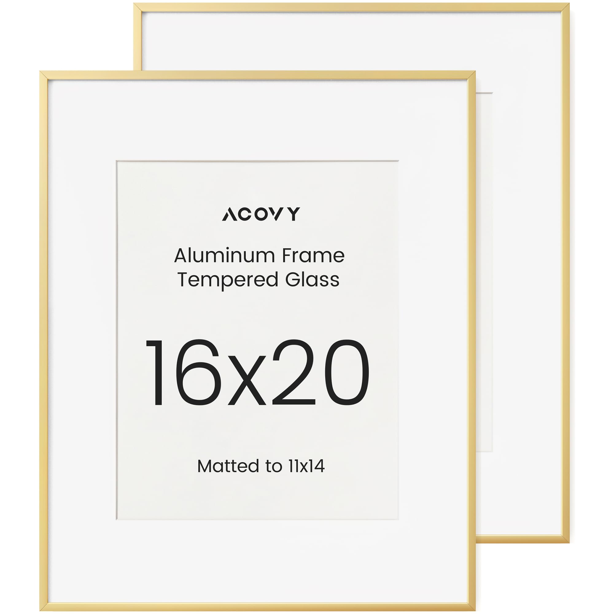 Amazon.com - Acovy 16x20 Gold Frame, 16x20 Frame Matted to 11x14, Metal ...