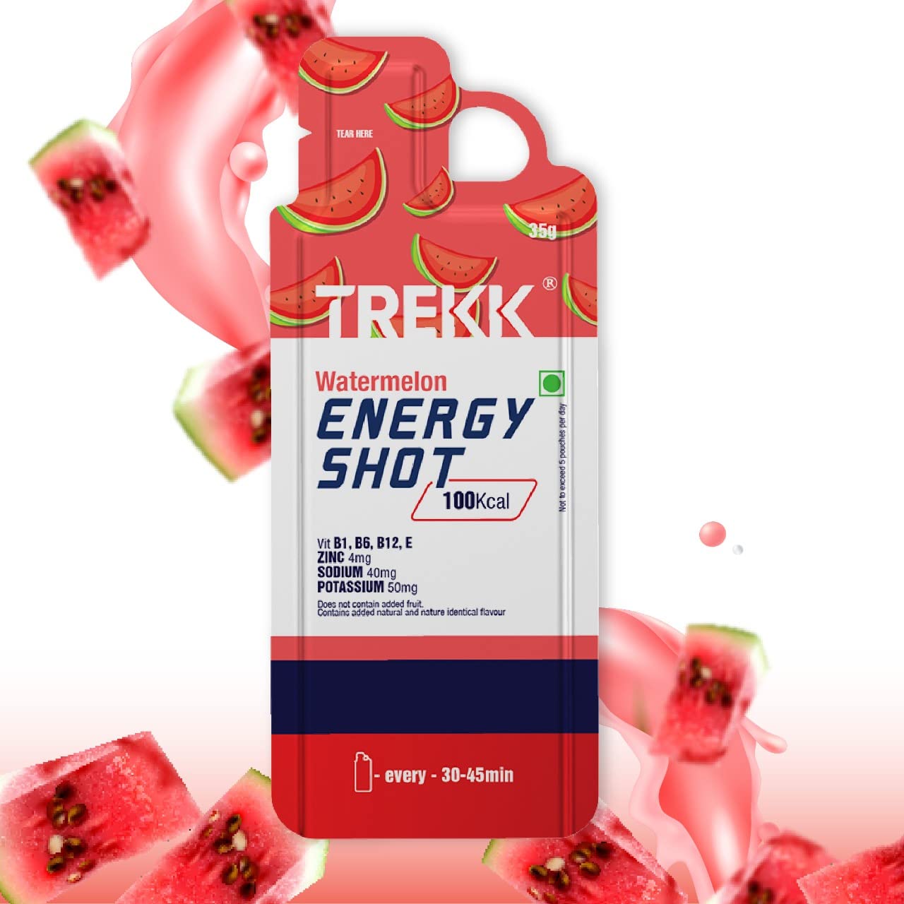TREKK Watermelon Energy Gel Shot 35g - Pack of 20 Gels-Instant Energy ...