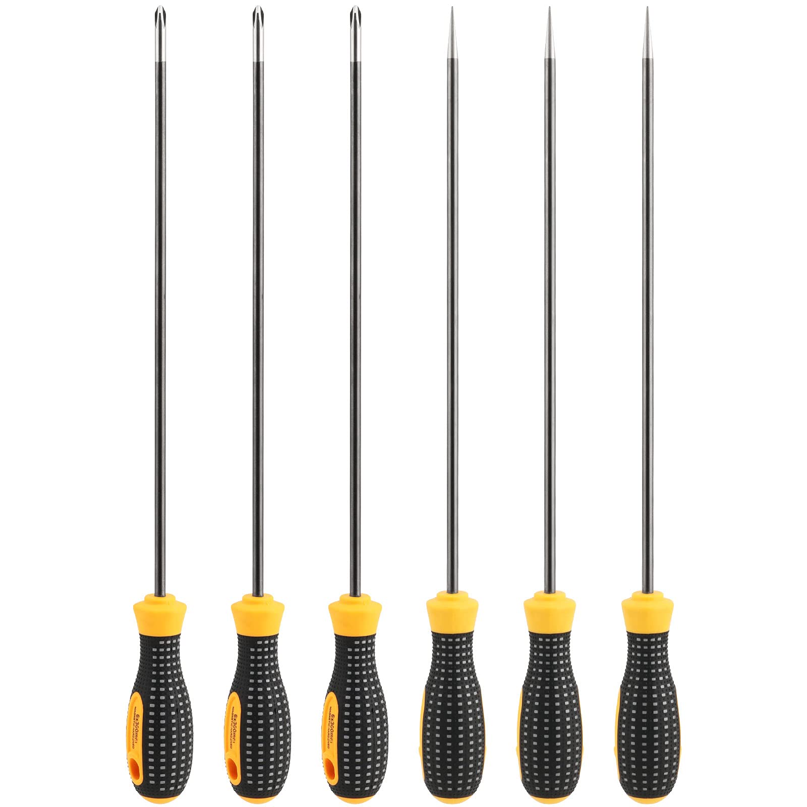 SEUNMUK 6 Piece 12 Inch long Magnetic Precision Screw Driver Tool, Flat ...