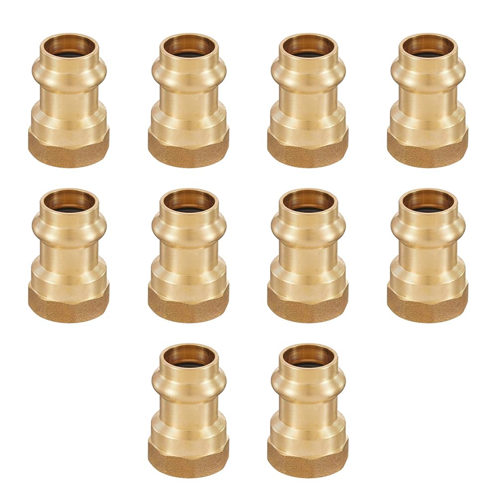 Amazon.com: (Pack of 10) EFIELD Press Brass Adapter, 1/2-Inch Press Fit ...