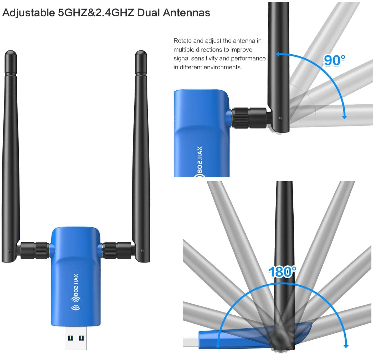 Snapklik.com : USB WiFi Adapter For Desktop PC - Nineplus WiFi 6 ...