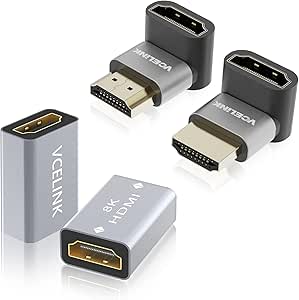 Amazon.com: VCELINK 2-Pack 8K HDMI Coupler Female to Female Bundle with 2-Pack 8K HDMI 90 Degree ...
