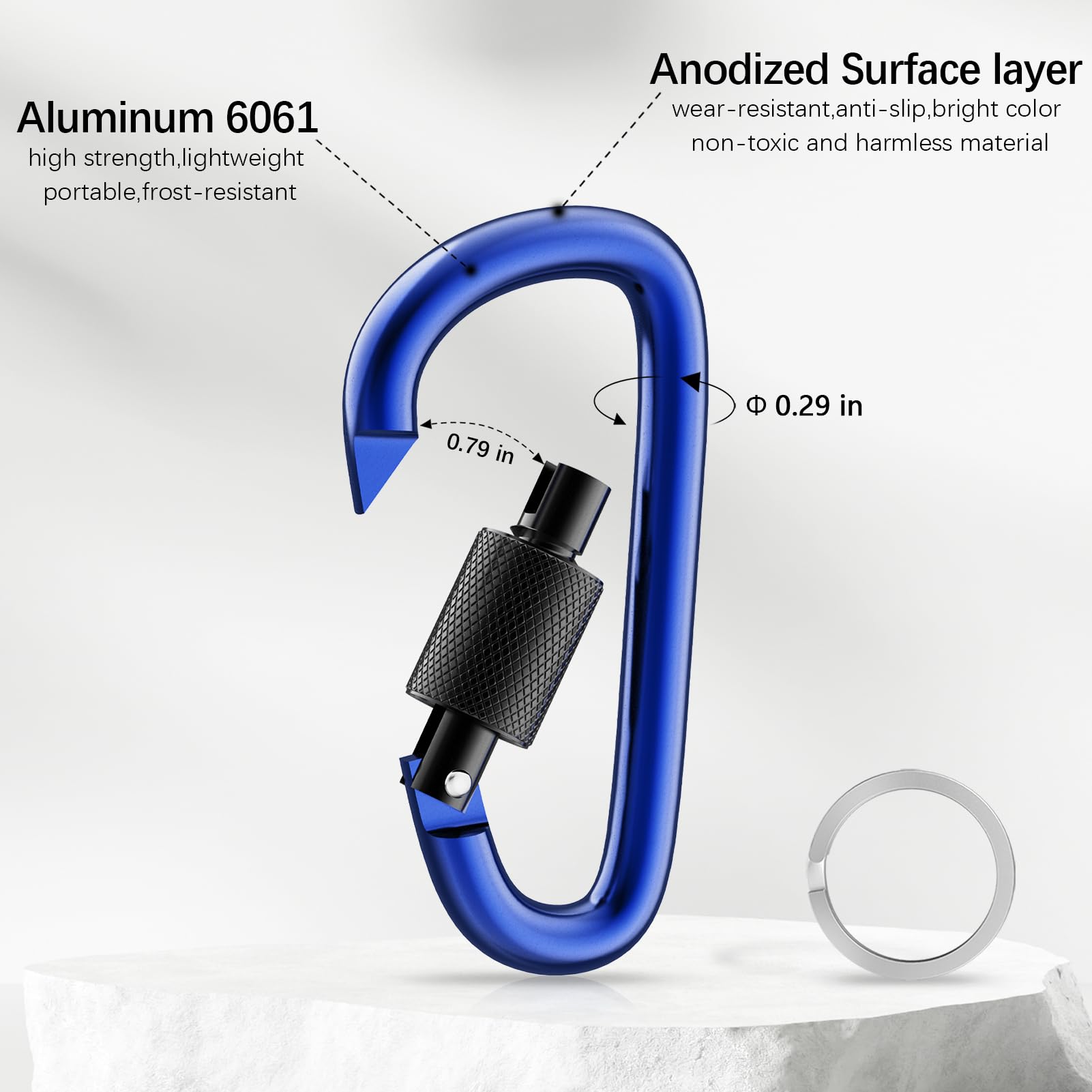 Snapklik.com : Sprookber 3" Locking Carabiners Keychain Carbineers D ...