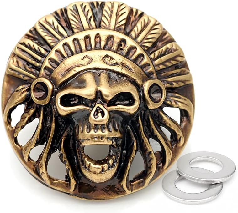 Amazon.com: CRAFTMEMORE 2pcs 1-3/8 Inches Indian Head Skull Concho ...