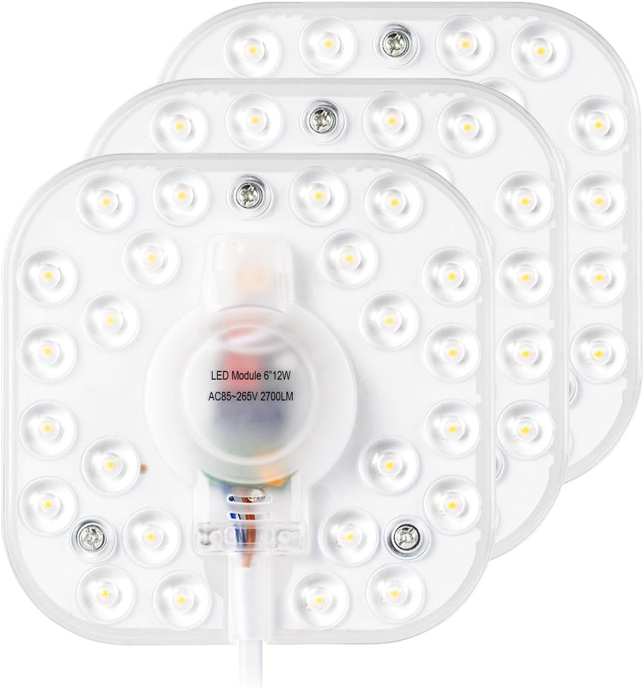 3-Pack 5000K Natural White Square LED Light Engine Retrofit Kit,4" 12W ...