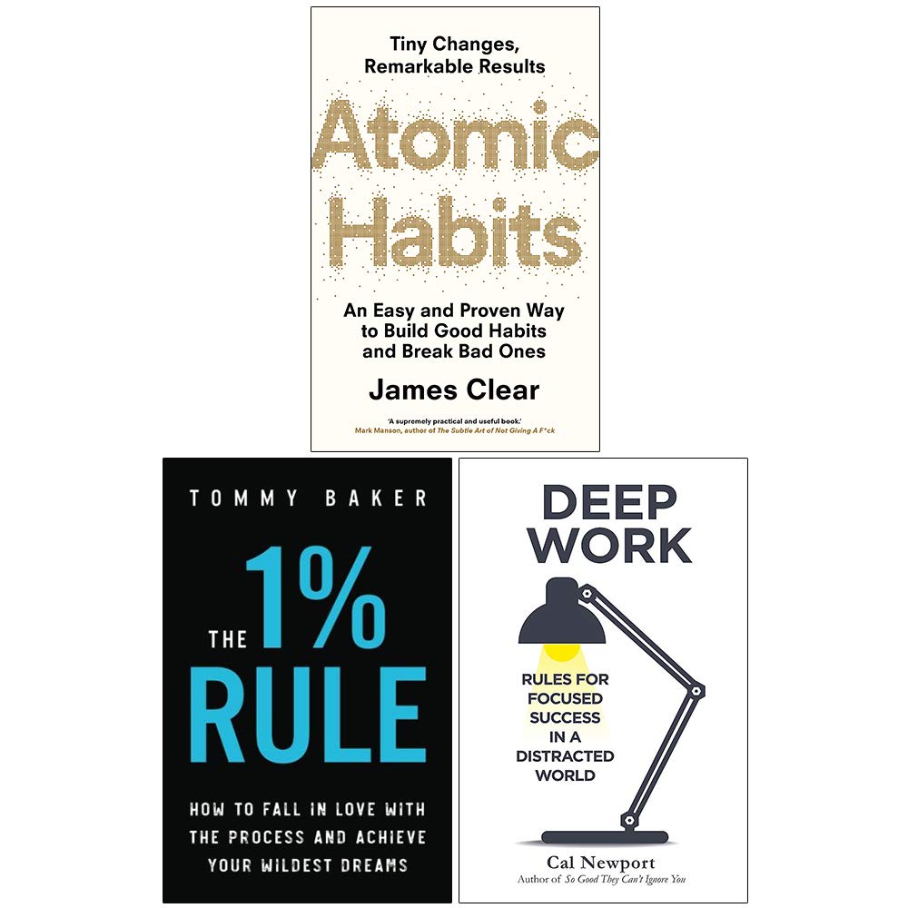 Atomic Habits, The 1% Rule, Deep Work 3 Books Collection Set : Amazon ...