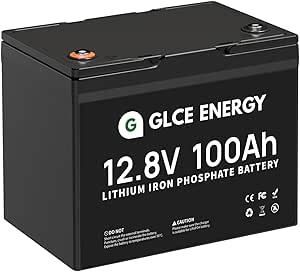 GLCE ENERGY 12V 100Ah Lithium Battery, Small Size, BMS 100A, Grade A ...