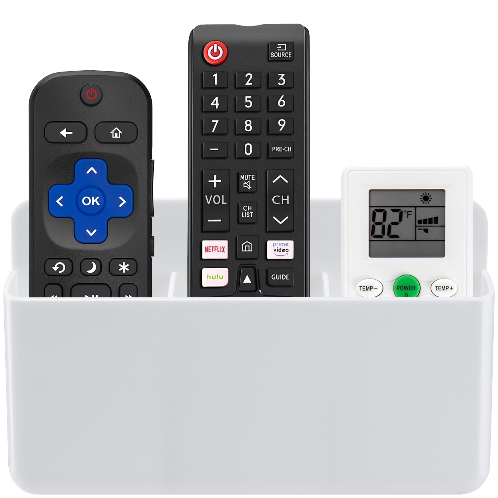 Amazon.com: 3 Slot Adjustable Remote Control Holder Wall Mount, TV ...