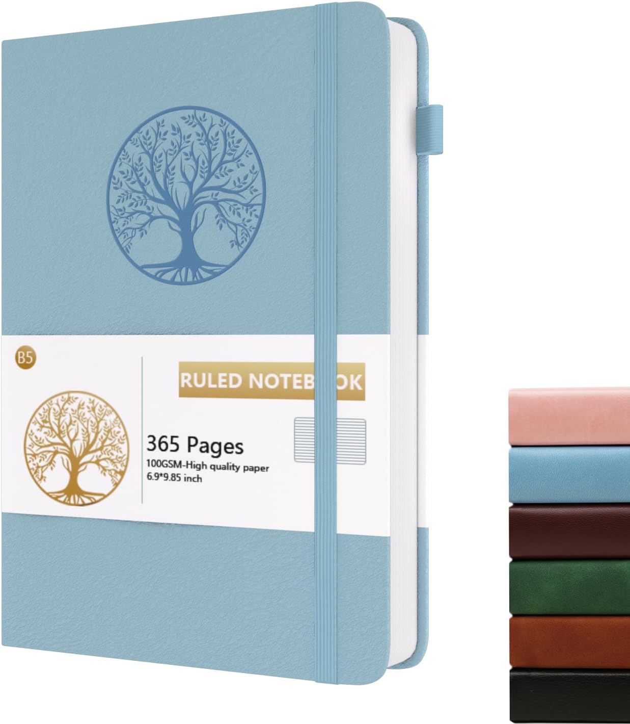 Dzhzal Lined Journal Notebook Tree, B5 365 Pages College Ruled 100gsm ...
