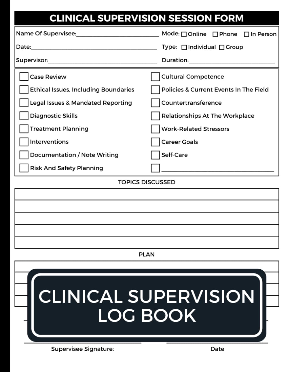 Clinical Supervision Log Book: Professional Record Keeping System For ...
