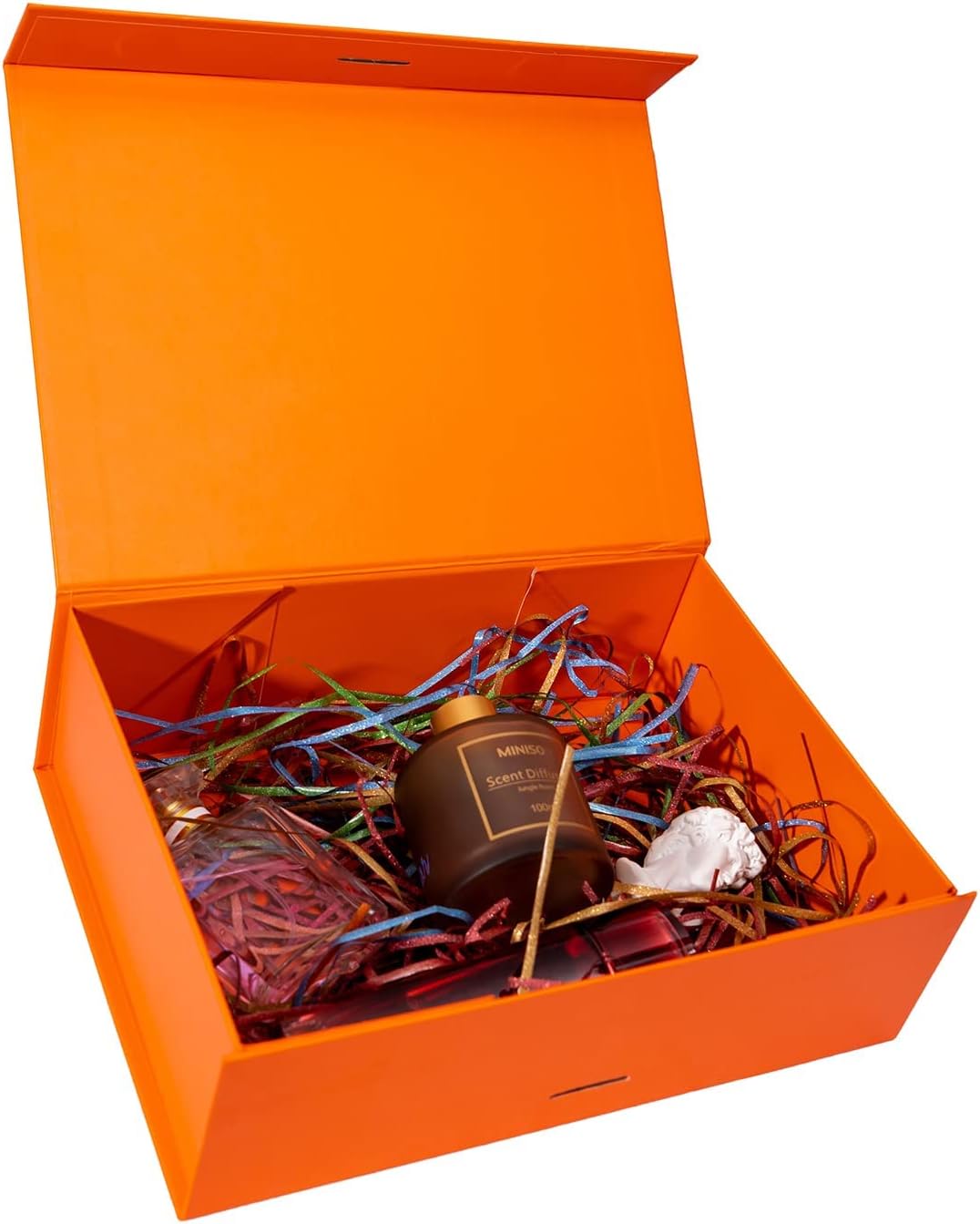 Orange Gift Box,26.6x19x7.8cm Gift Boxes with Lids and Ribbon,Magnetic ...