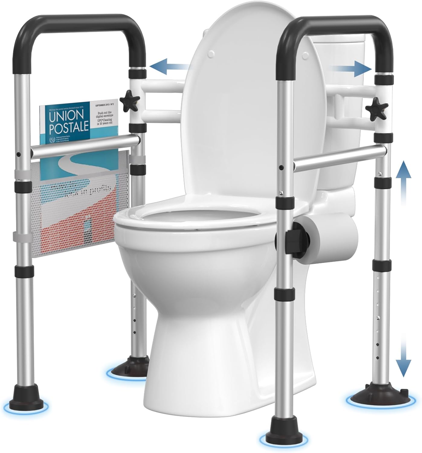 Amazon.com: Toilet Safety Rails for Seniors, Adjustable Toilet Safety ...
