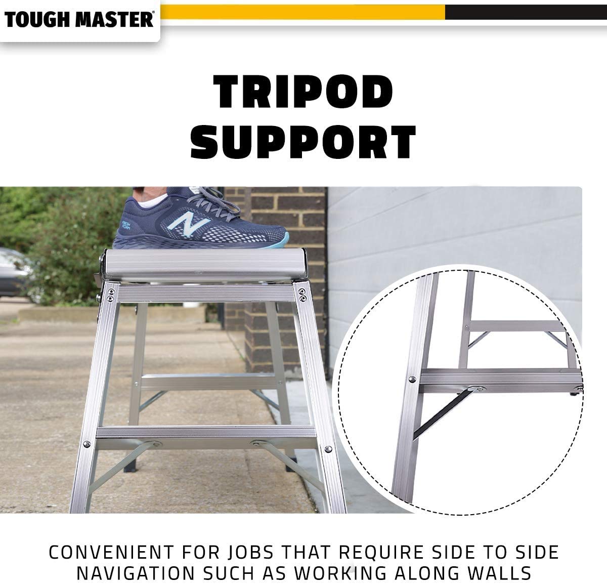 Buy TOUGH MASTER Aluminium2 Step Up Ladder Folding Hop Up Fold Bench ...