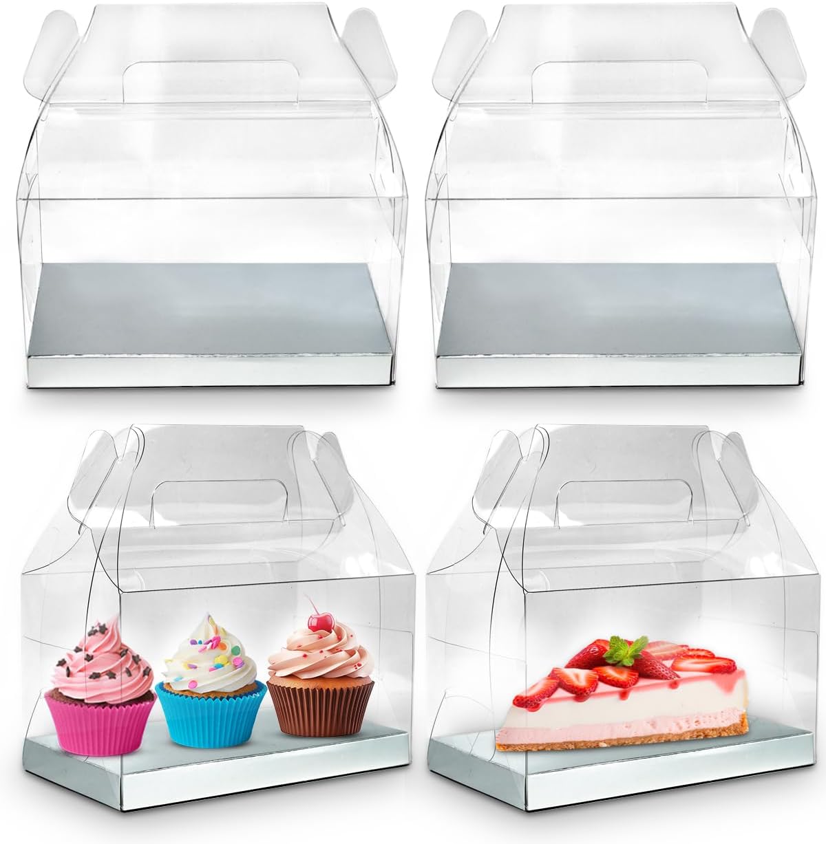 Amazon.com: Oomcu 20 Pack Small Clear Gable Bakery Gift Boxes with ...