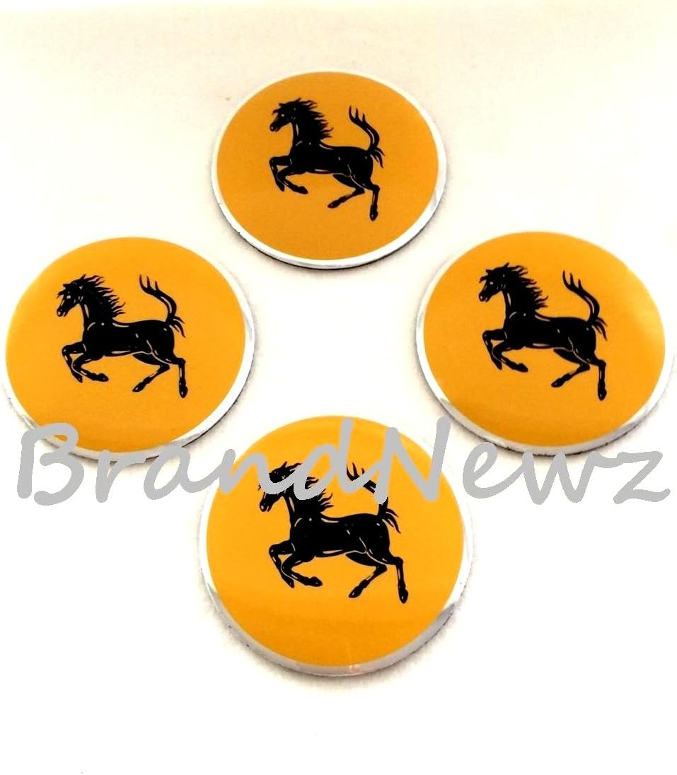 FERRARI CHROME 3D EMBLEM WHEEL CENTER CAP STICKER LOGO BADGE WHEEL TRIM ...