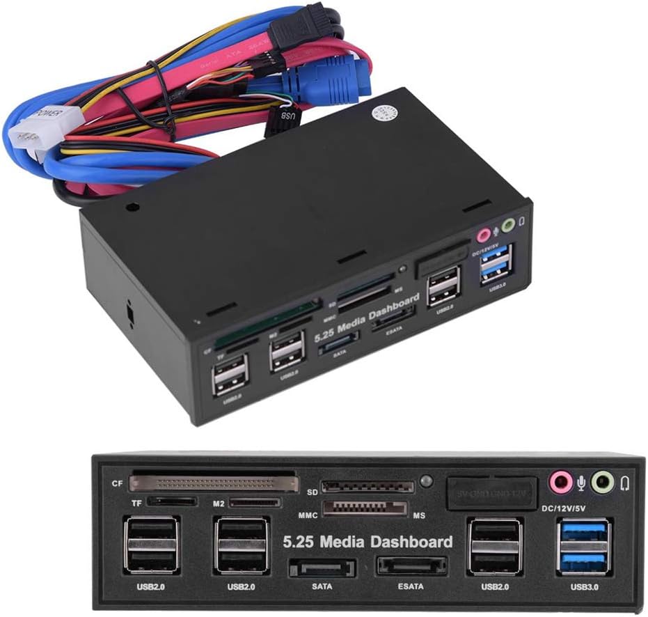 Amazon.com: 5.25 Inch Multi Card Reader, Media Dashboard Front Panel ...