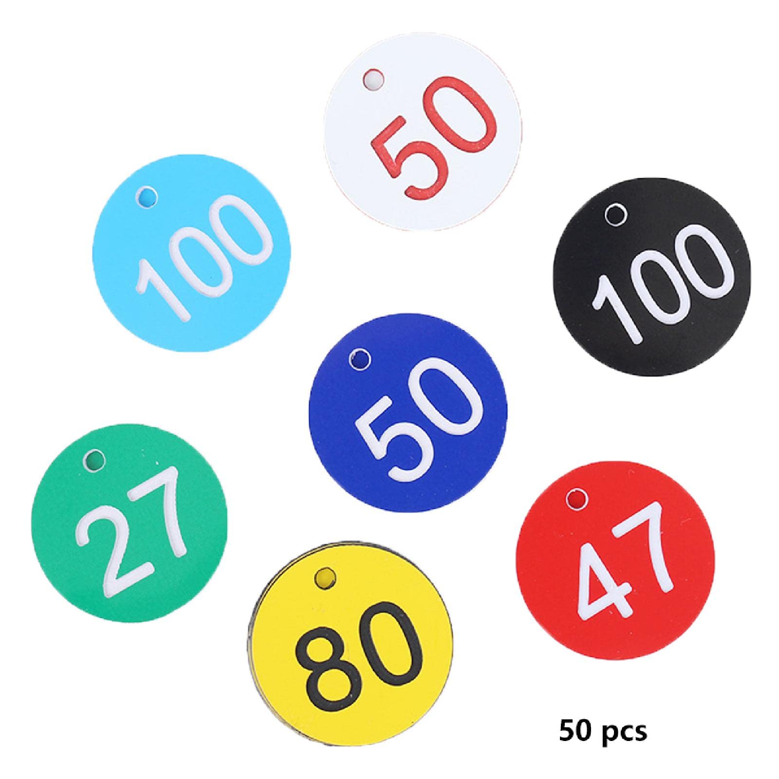 Snapklik.com : Numbers Tags 51-100, 35mm Round Numbered Tags Plastic ...