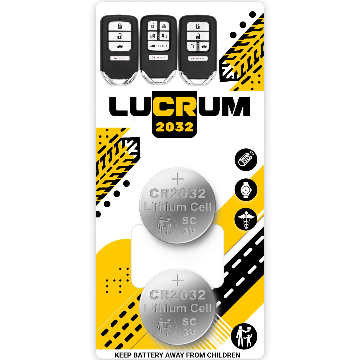 Amazon.com: for Honda Key Fob Battery Replacement, 2PCs CR2032 Battery ...