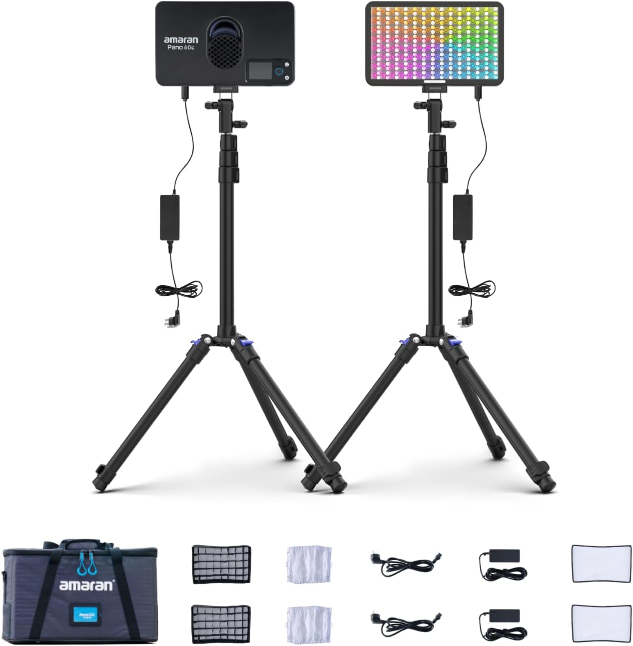 Amazon.com : amaran Pano 60c 2-Light Kit Panel Lights,60W RGBWW Full ...