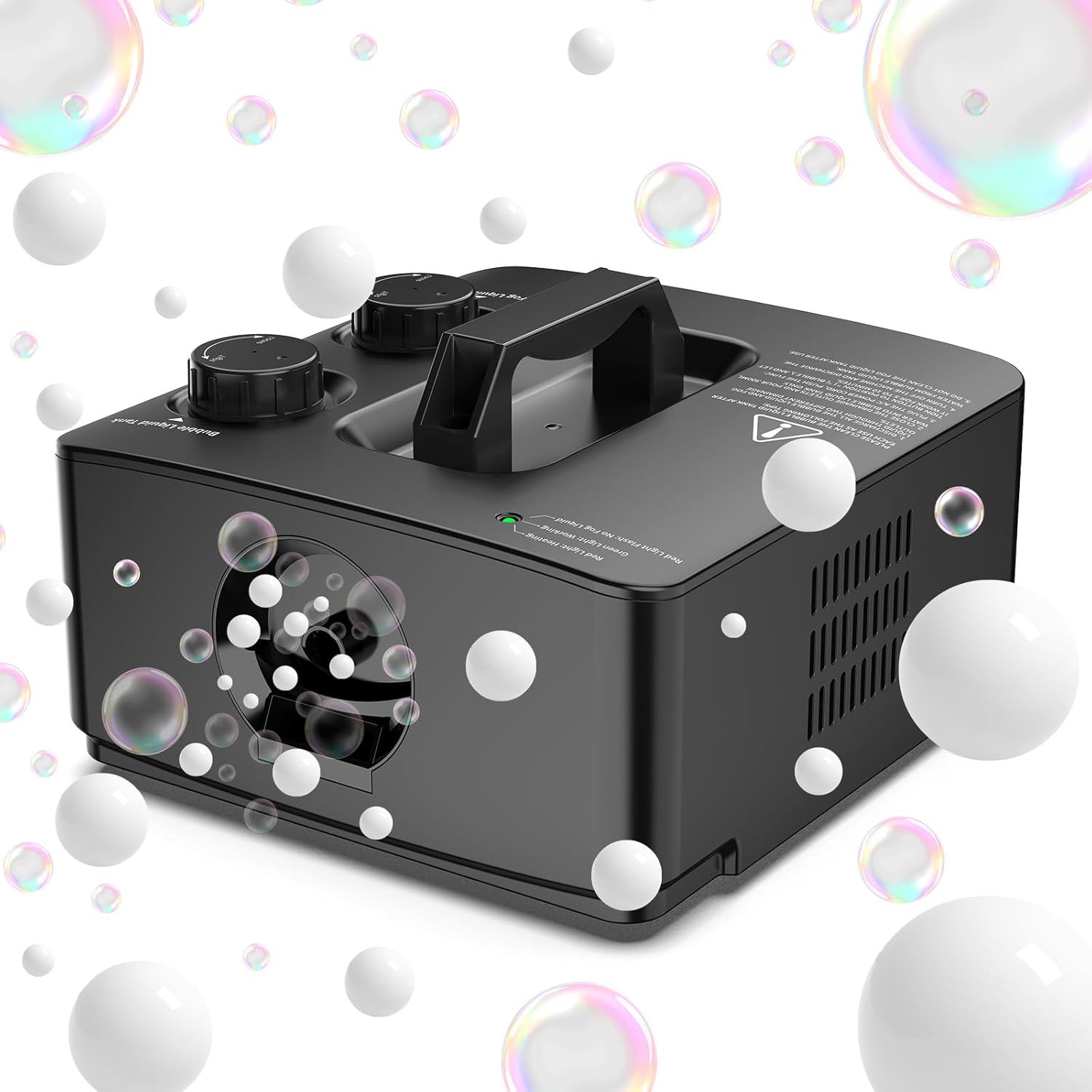 Fog Bubble Machine, 2-in-1 Portable 400W No-Spill Smoke-Filled Bubble ...