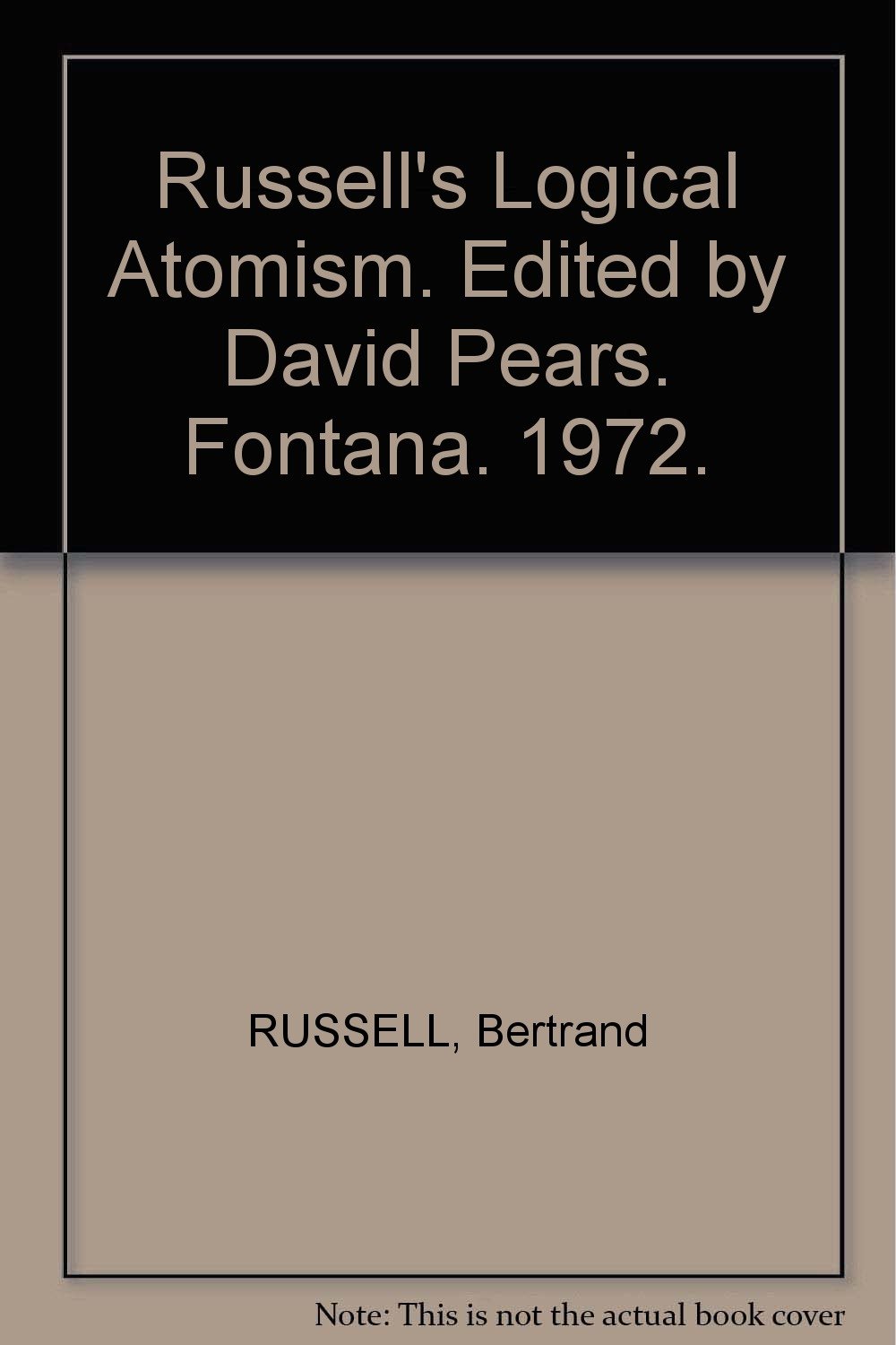 Russell''s Logical Atomism: Amazon.co.uk: Pears, David F: Books