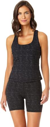 Anne Cole womens Anne Cole Scoop Neck Tank Top Shirt, Heather Grey ...