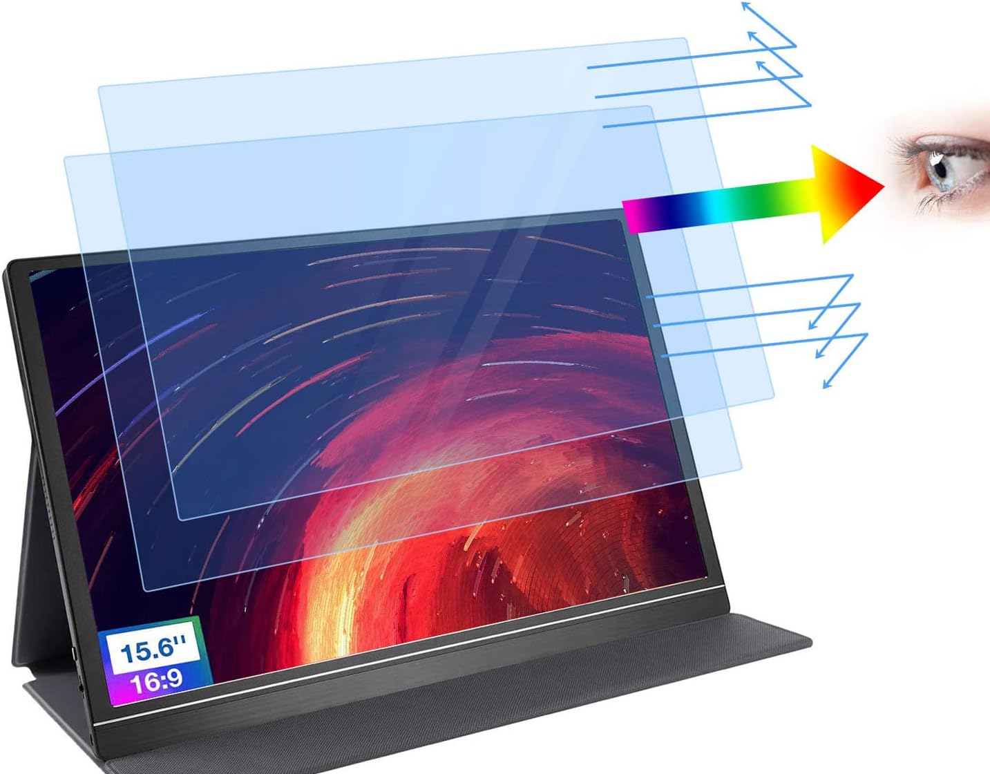 Amazon.com: 2-Pack 15.6 Inch Portable Monitor Anti Blue Light Matte ...