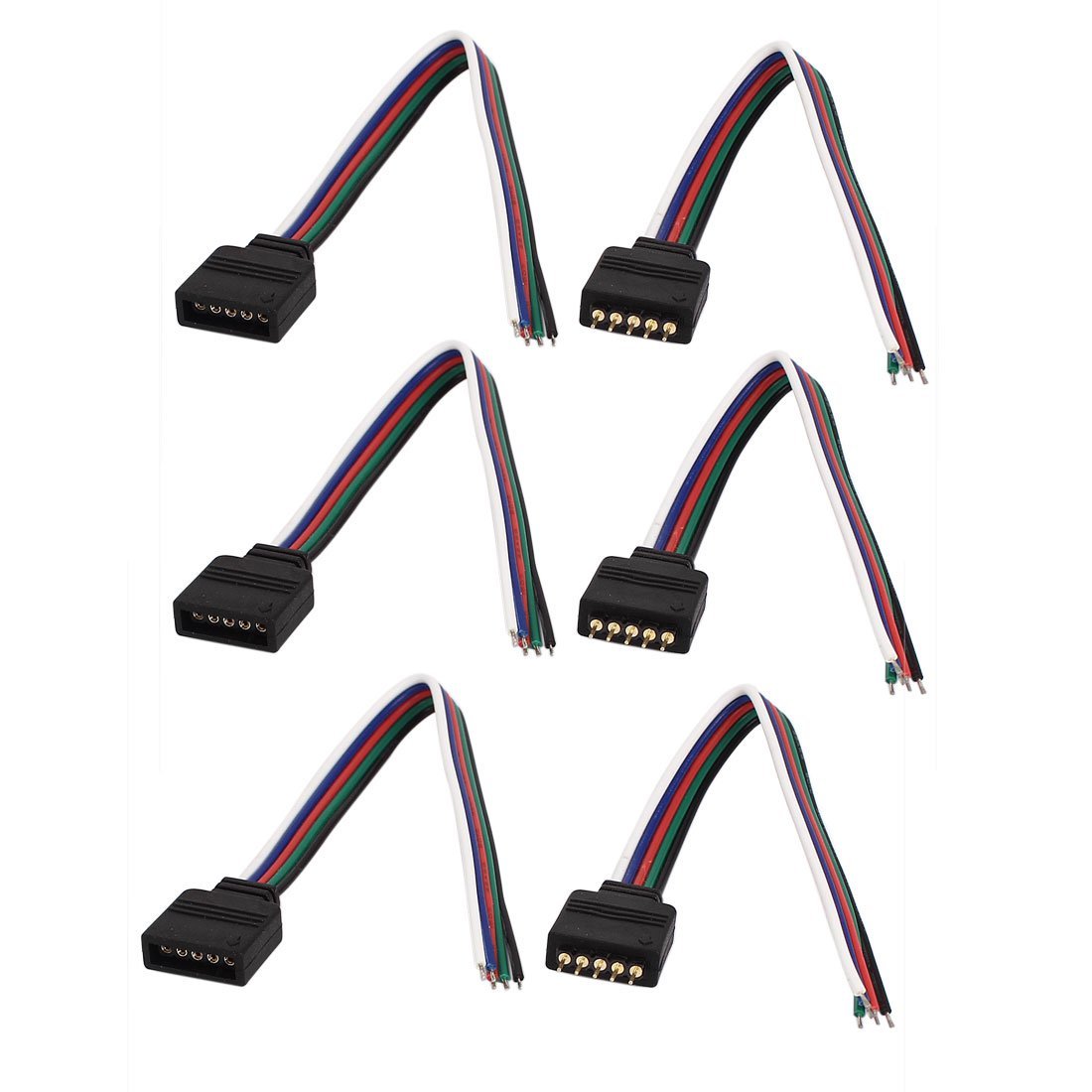 3NH® 6 Pcs Male Female 5 Pin RGB Connector Cable Cord for LED Strip ...