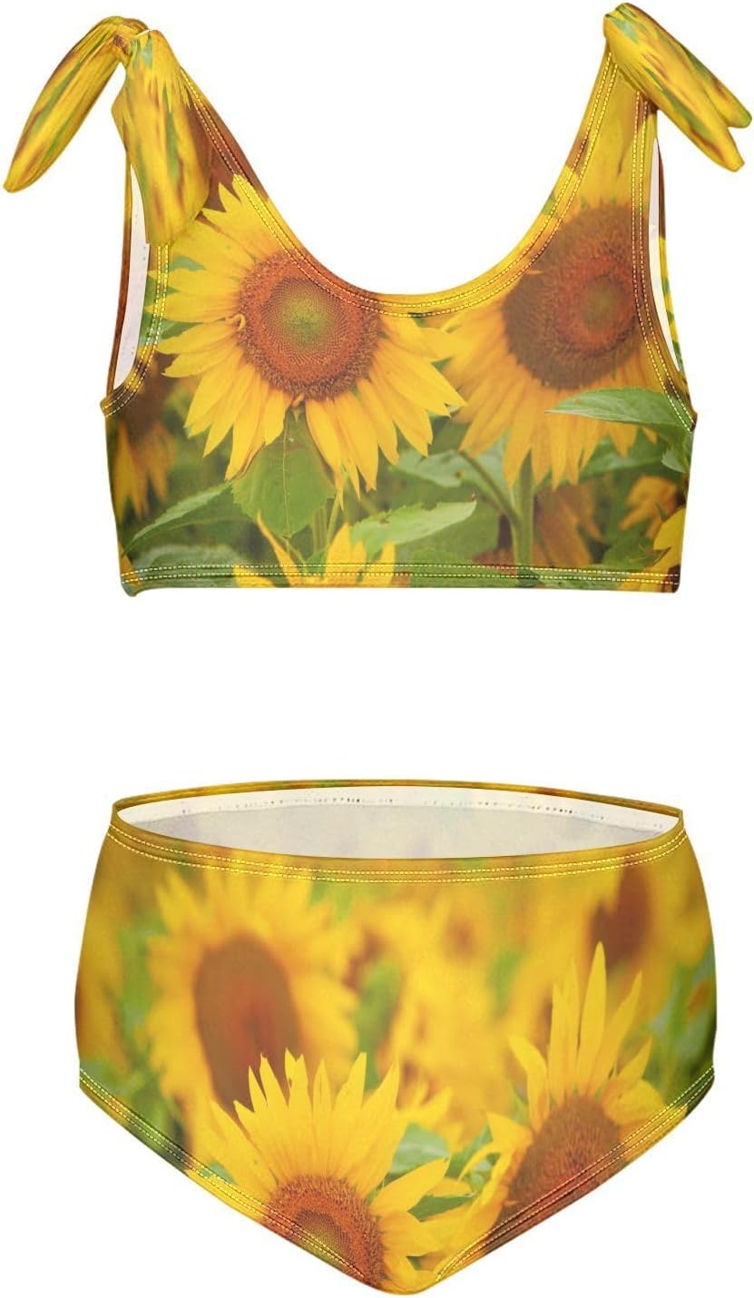 Amazon.com: ALAZA Beautiful Sunflower Girls' 2 Piece Bikini Set Beach ...