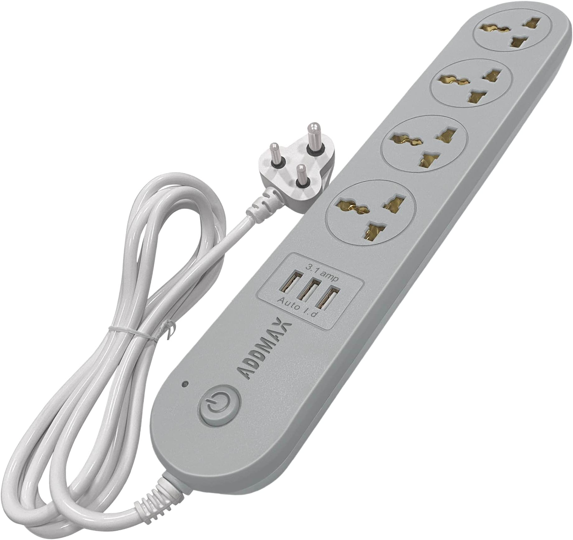ADDMAX Extension Cord with USB Port - 10A 220V-50/60Hz [4 Socket Outlet ...