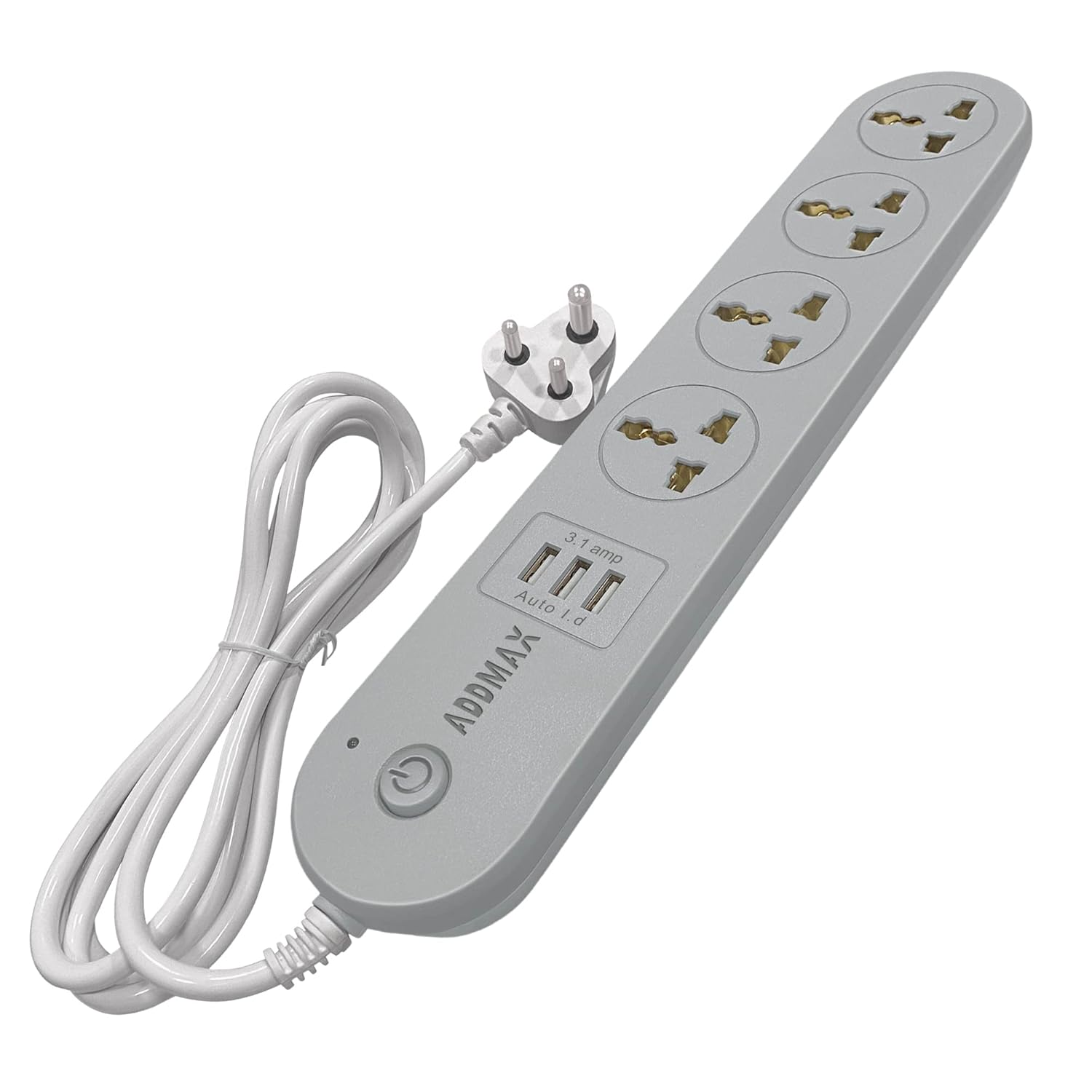 ADDMAX Extension Cord with USB Port -10A 220 Volts-50/60Hz [4 Socket ...