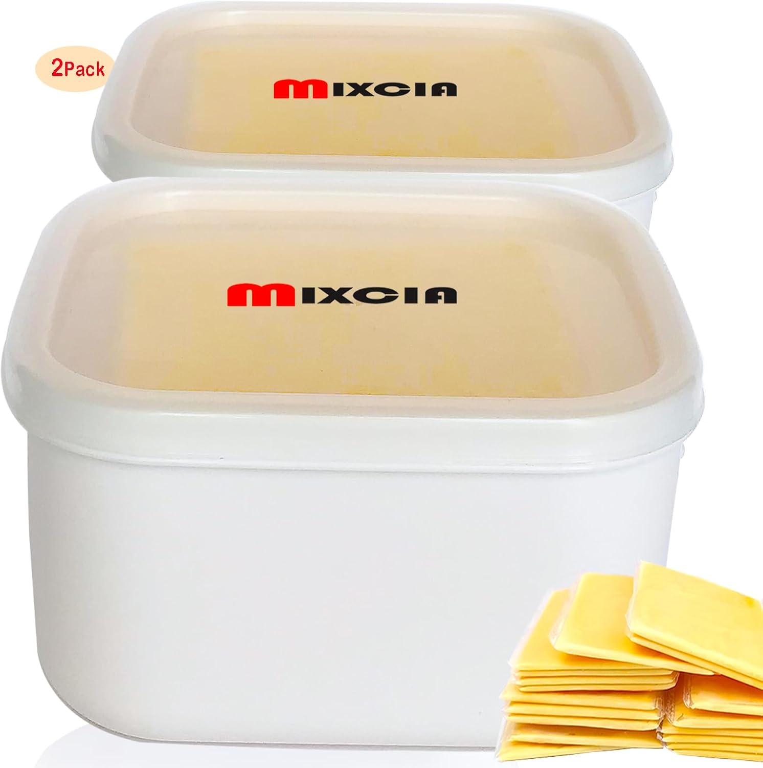 Amazon.com: Mixcia 2Pack Cheese Storage Container for Fridge, Sliced ...