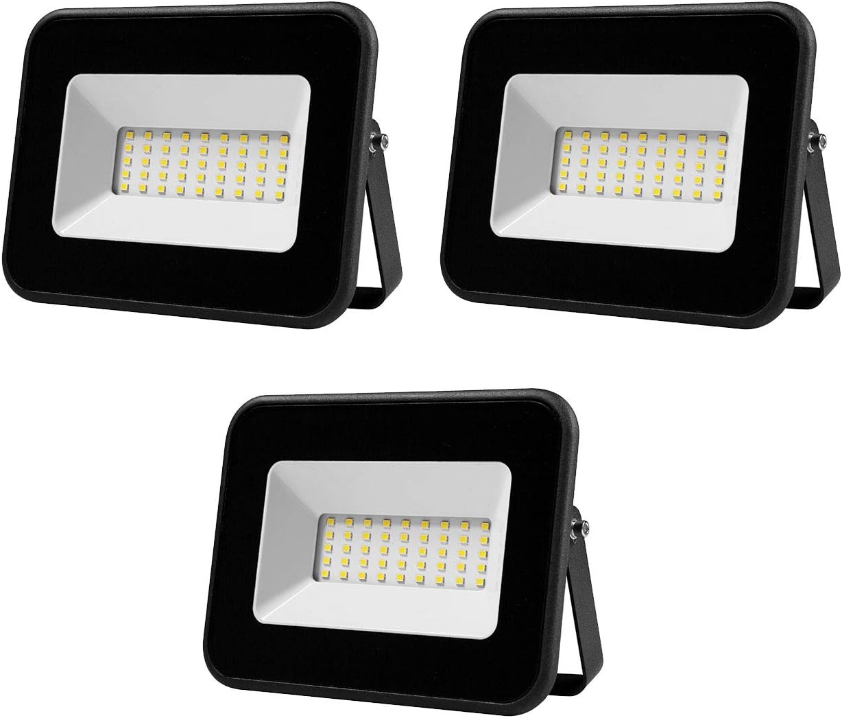 ILLUX Paquete 3 Reflectores LED IP 65 Iluminación Exterior Foco 10 W ...